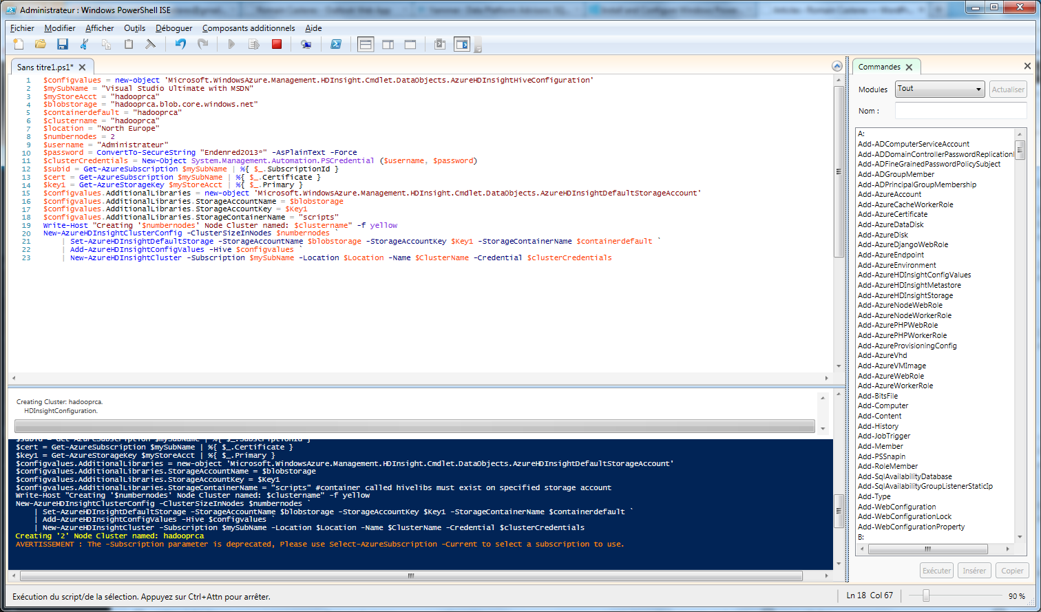 HDInsight PowerShell – Pulsweb – Romain Casteres