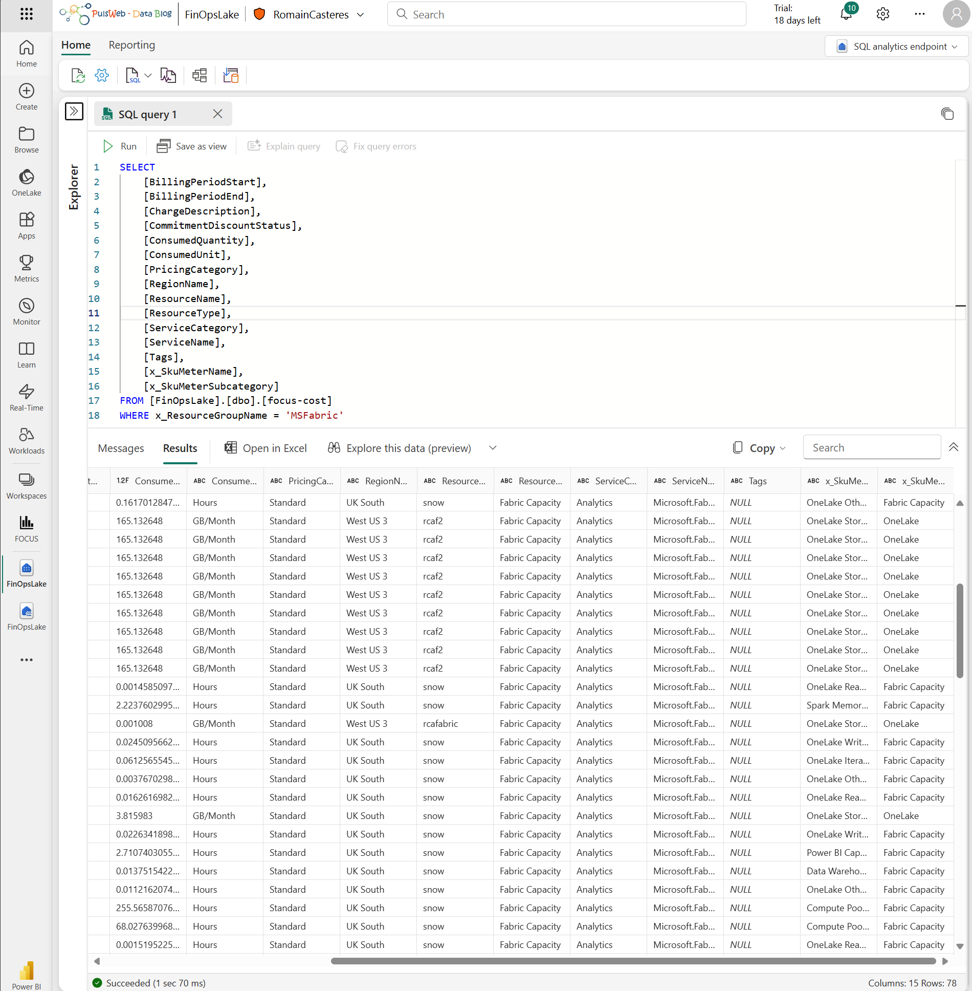FinOps pour Microsoft Fabric - Pulsweb - Romain Casteres